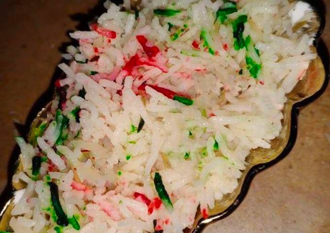 Three colors rice Recipe by Noor Rao👩‍🍳 - Cookpad