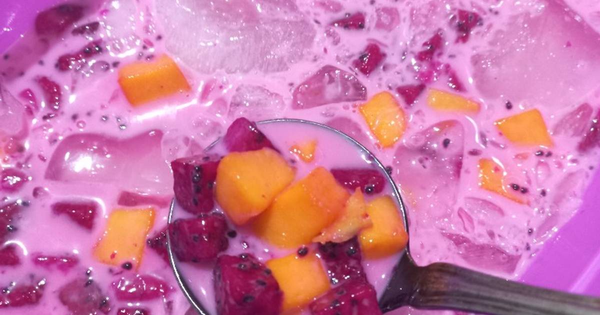 Resep Es Buah Naga oleh Maghfira Maulani - Cookpad