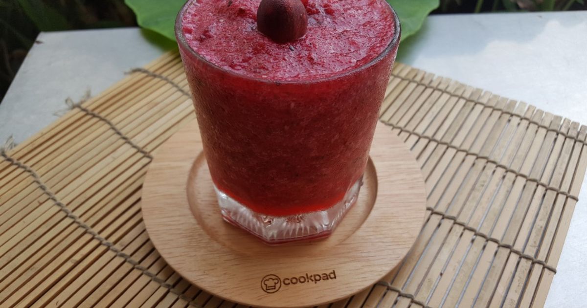 Red Syrup Blended Carissa Carandas Recipe by Kruajae.Narampher