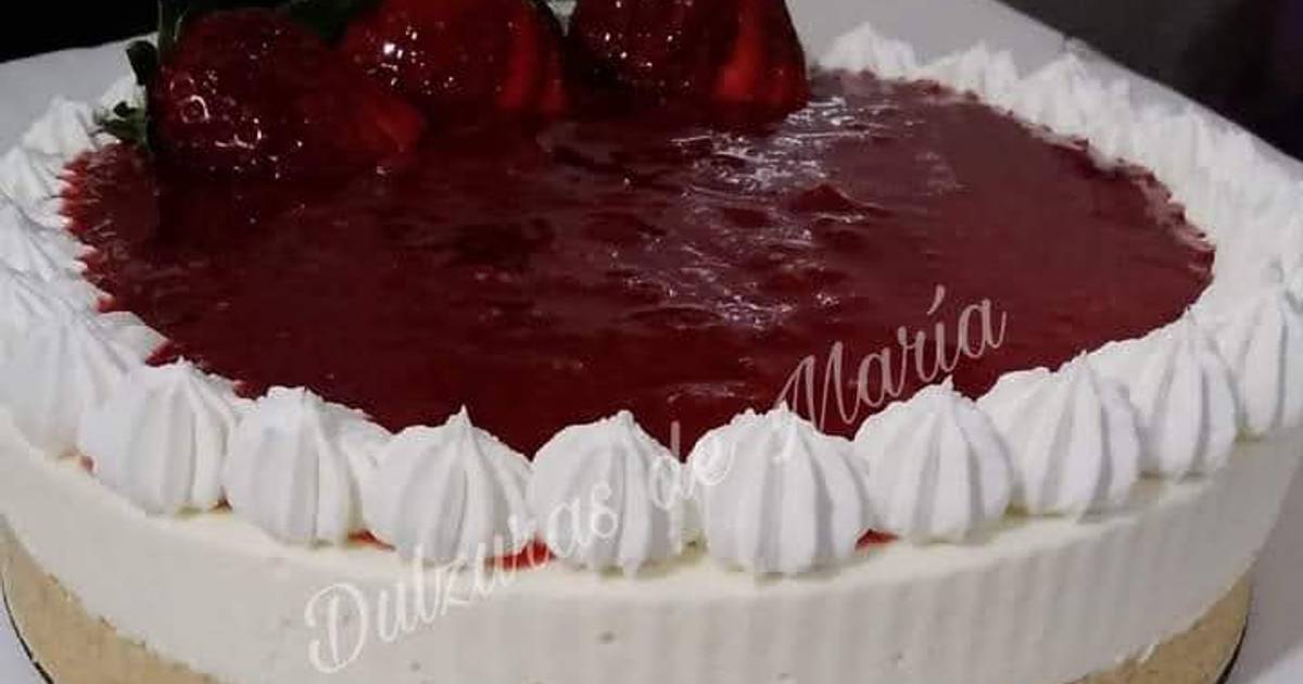 Cheesecake de frutilla Receta de Marìa 🍒- Cookpad