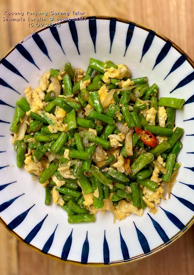 Resipi Kacang Panjang Goreng Telur oleh Sesimple Loralin - Cookpad