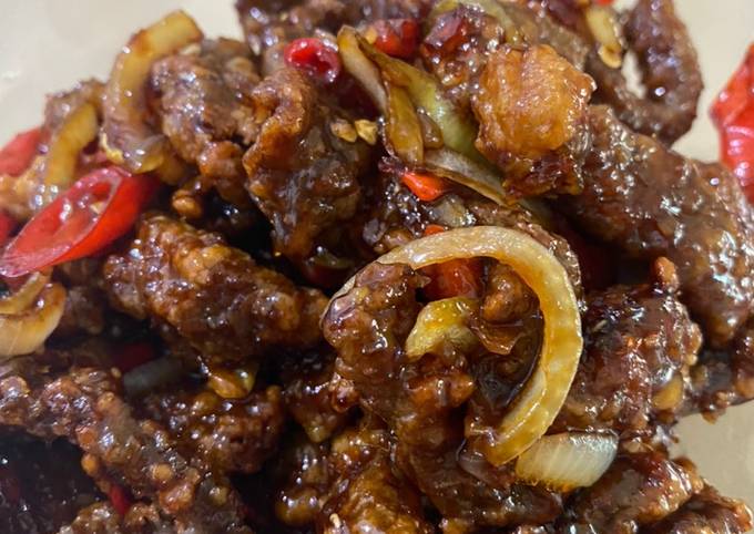 Resep Crispy spicy beef oleh Bita Catya - Cookpad