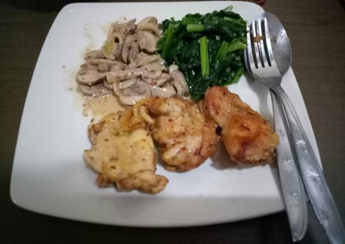 Resep Steak Paha Ayam saus jamur oleh miekejusuf - Cookpad