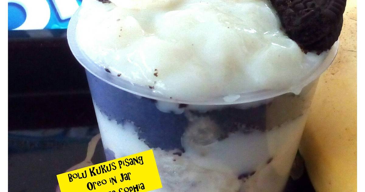 Resep Bolu Kukus Pisang Oreo in Jar oleh Mama Sophia - Cookpad