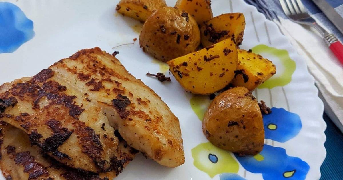 Grilled fish with roasted potato Recipe by Ankita Basu Saha - Cookpad