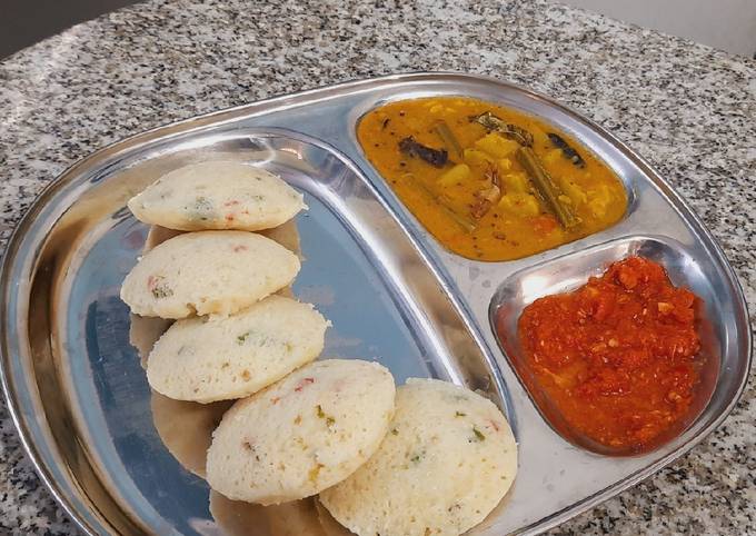 Mixed Dal Idli with Instant Sāmbar Recipe by Naheed Alam - Cookpad