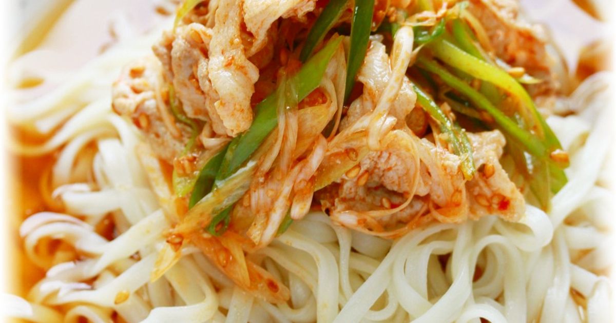 Spicy Pork Shabu Shabu Chilled Udon Recipe By ぽろん526