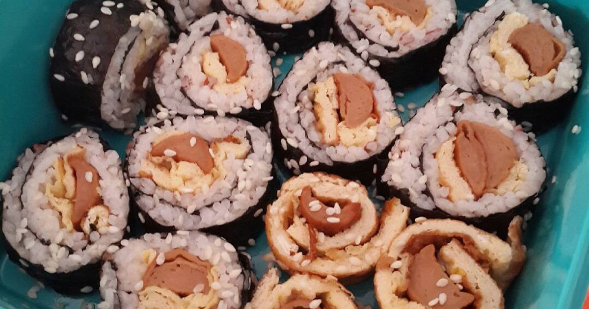 Resep Kimbab Telur Sosis Super Praktis (계란 김밥) Edisi Easy Bento 🍣🍱 oleh ...