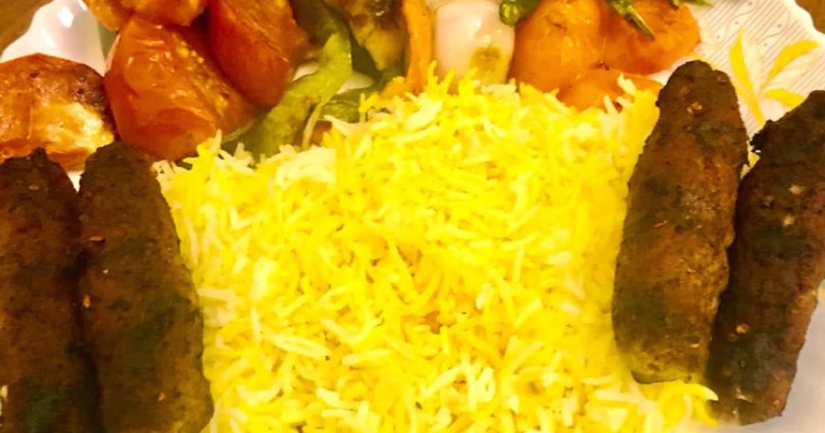 Persian Chelo Kabab with Saffron rice Recipe by Erum Ahmed - Cookpad