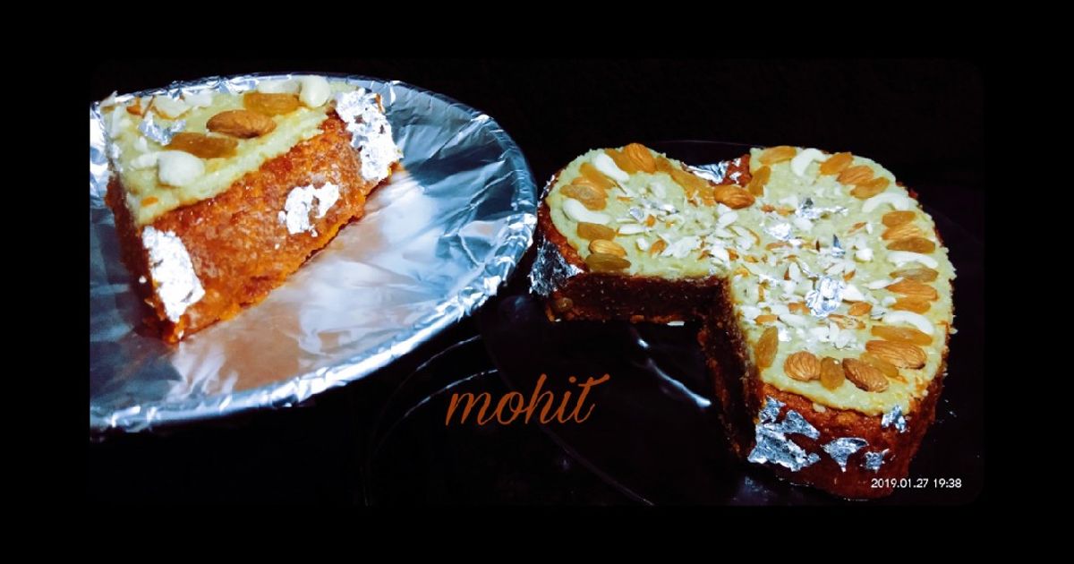 Gajar Halwa Cake Recipe by Mohit Sharma - Cookpad