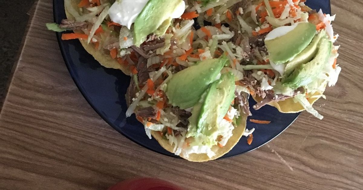 Tostadas De Carne De Res Receta de Romii Pinto Cruz- Cookpad