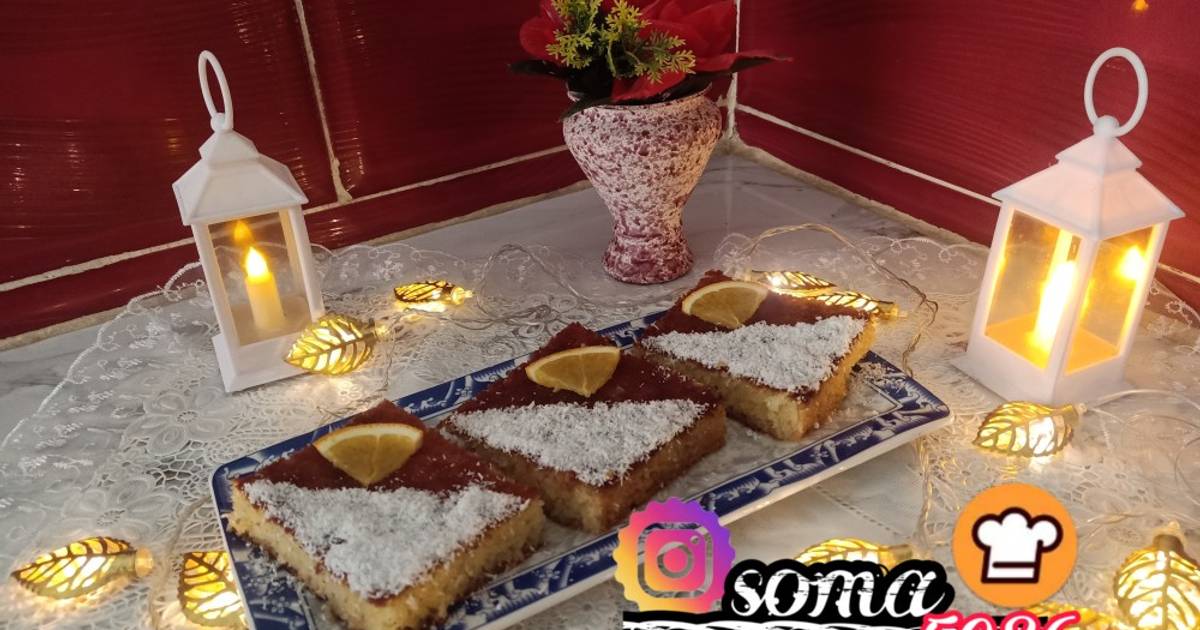 طريقة عمل بسبوسة بنكهة البرتقال على اصولها بطريقة سهلة وسريعة من 🇩🇿🌹 ...