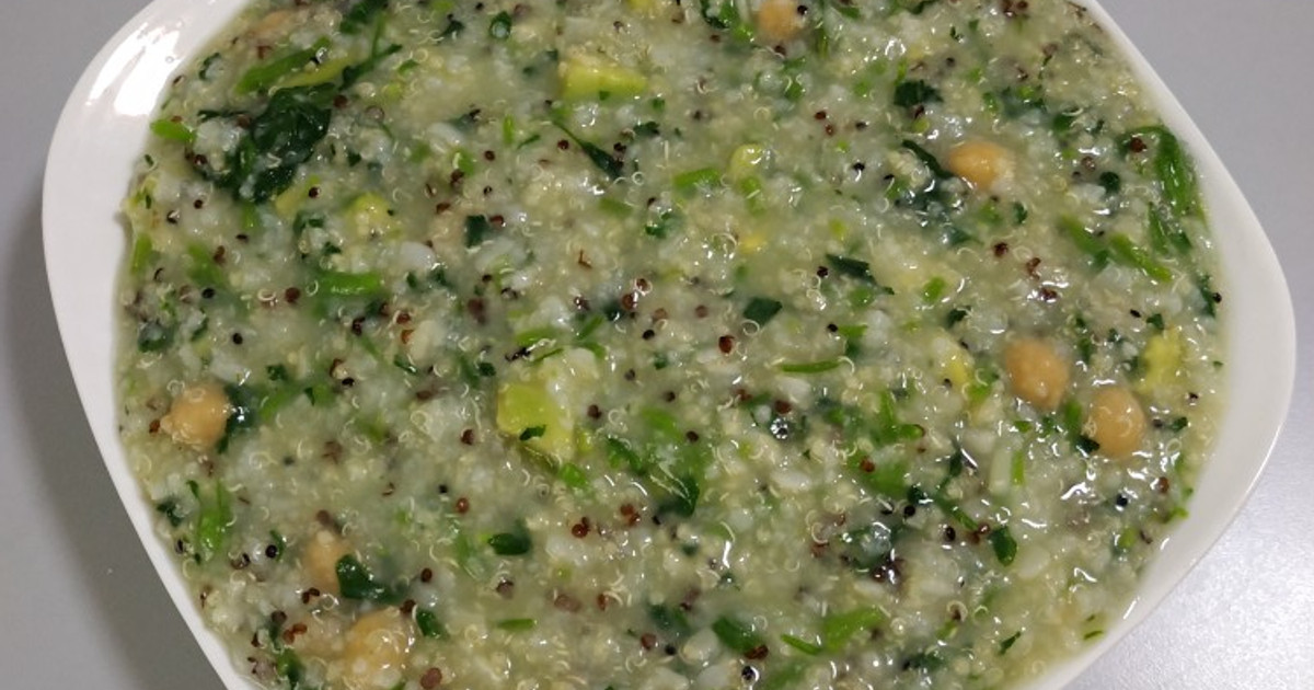 Five Grains Avocado Porridge With Watercress 西洋菜鳄梨五谷粥 Recipe by ...