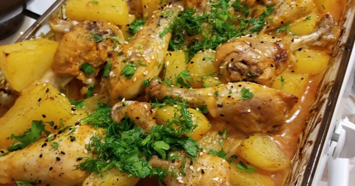 Baked Picante Chicken & Potatoes Recipe By Dasha S