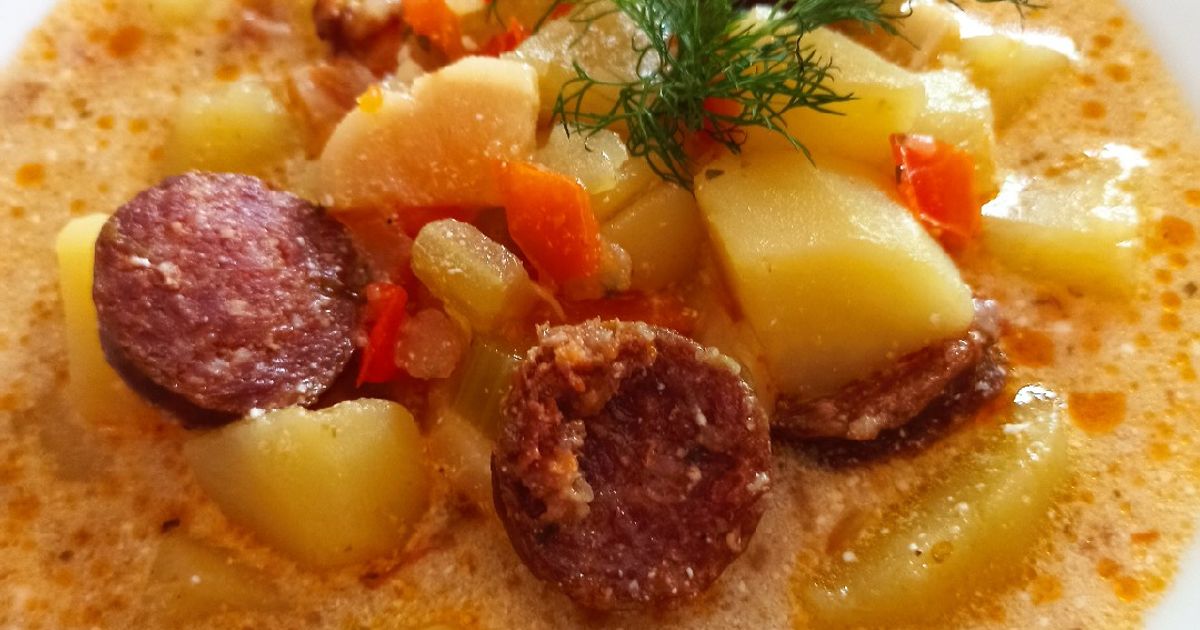 Majoránnás, Fűszeres Krumplileves, Füstölt Kolbásszal | Magyarné Nyírő ...