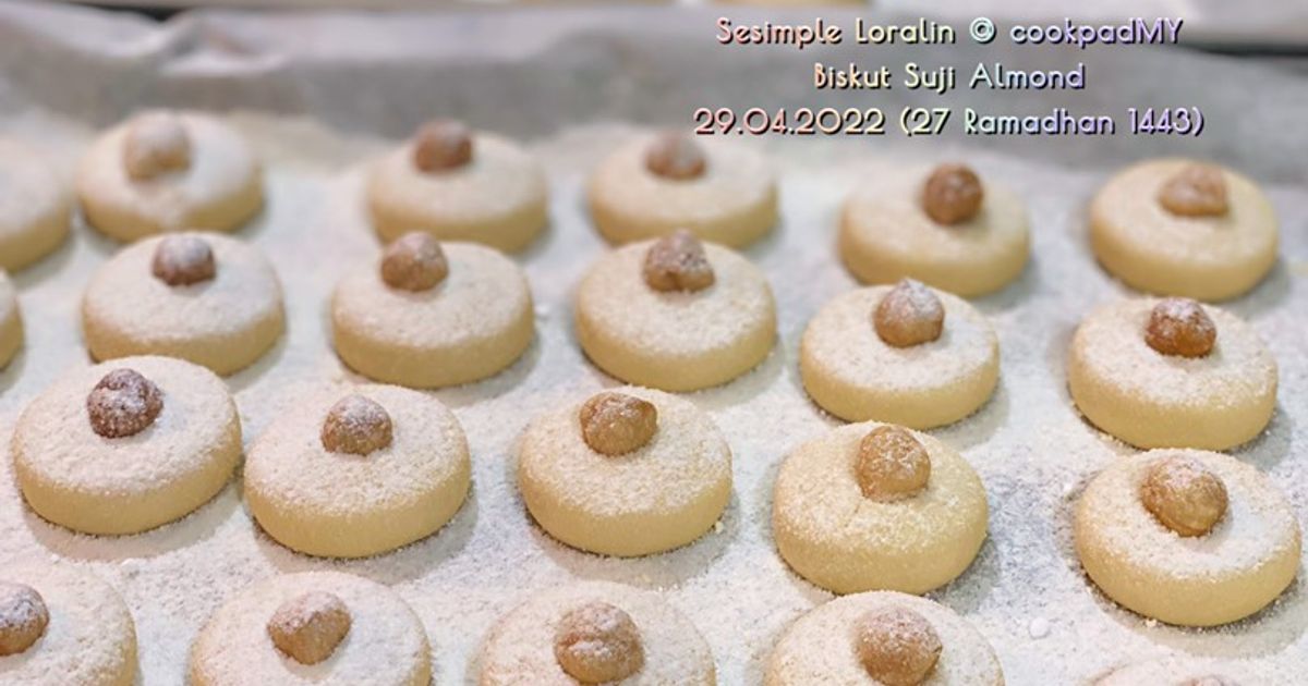 Resipi Biskut Suji Almond (Hazelnut On Top) |Biskut Raya oleh Sesimple ...