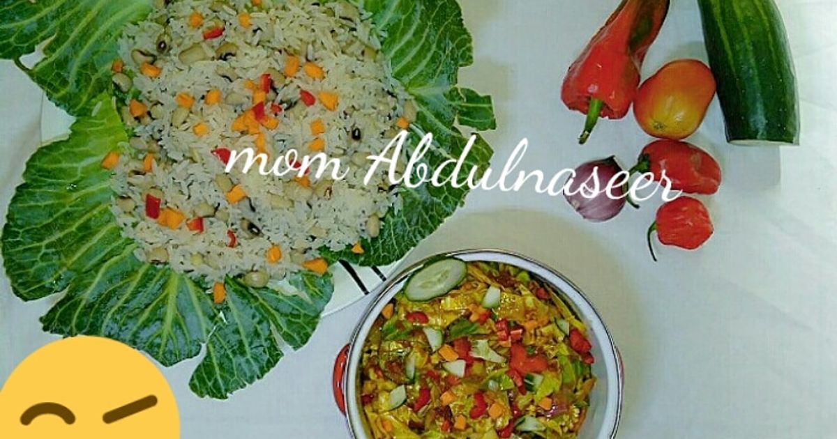 Rice N Beans With Cabbage Sauce Recipe by Mom Abdulnaseer - Cookpad