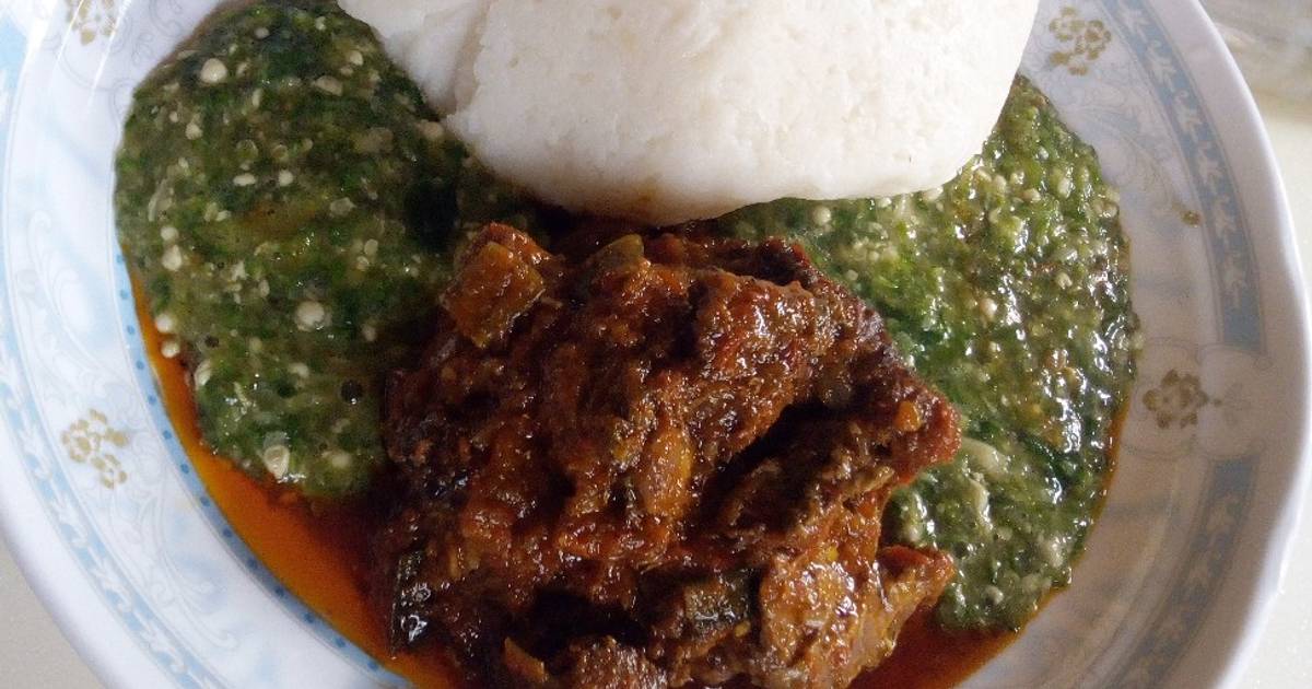 Tuwo da miyar kubewa/okro Recipe by Z.A.A Treats - Cookpad