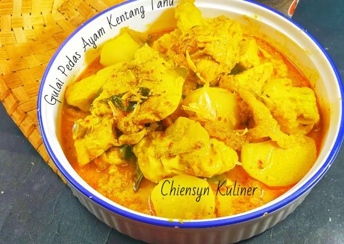 Resep Gulai Pedas Ayam Kentang Tahu oleh Chiensyn Kuliner - Cookpad