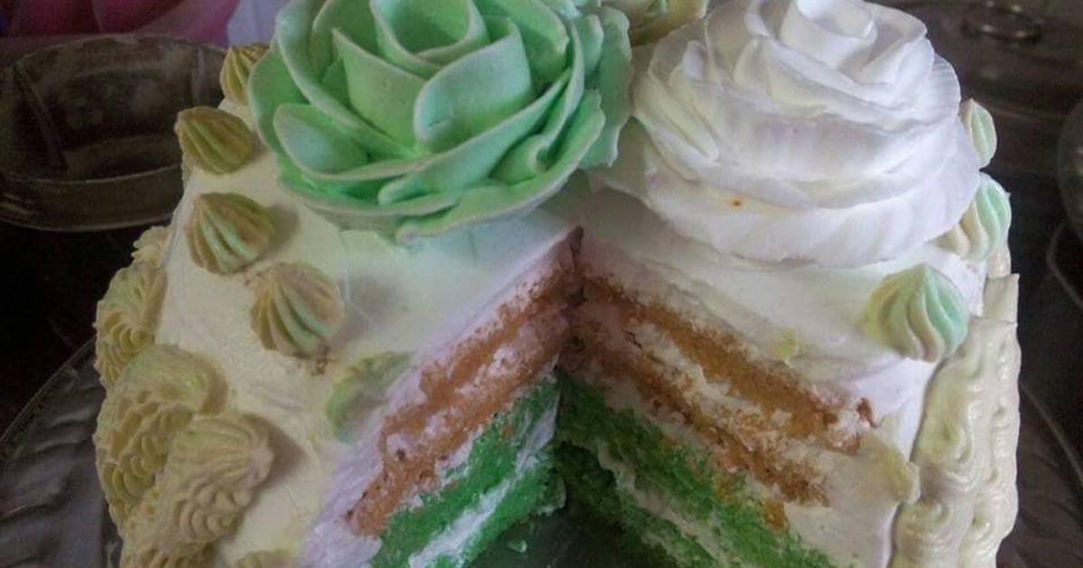 Tricolour eggless cake Recipe by Himali Pujara - Cookpad