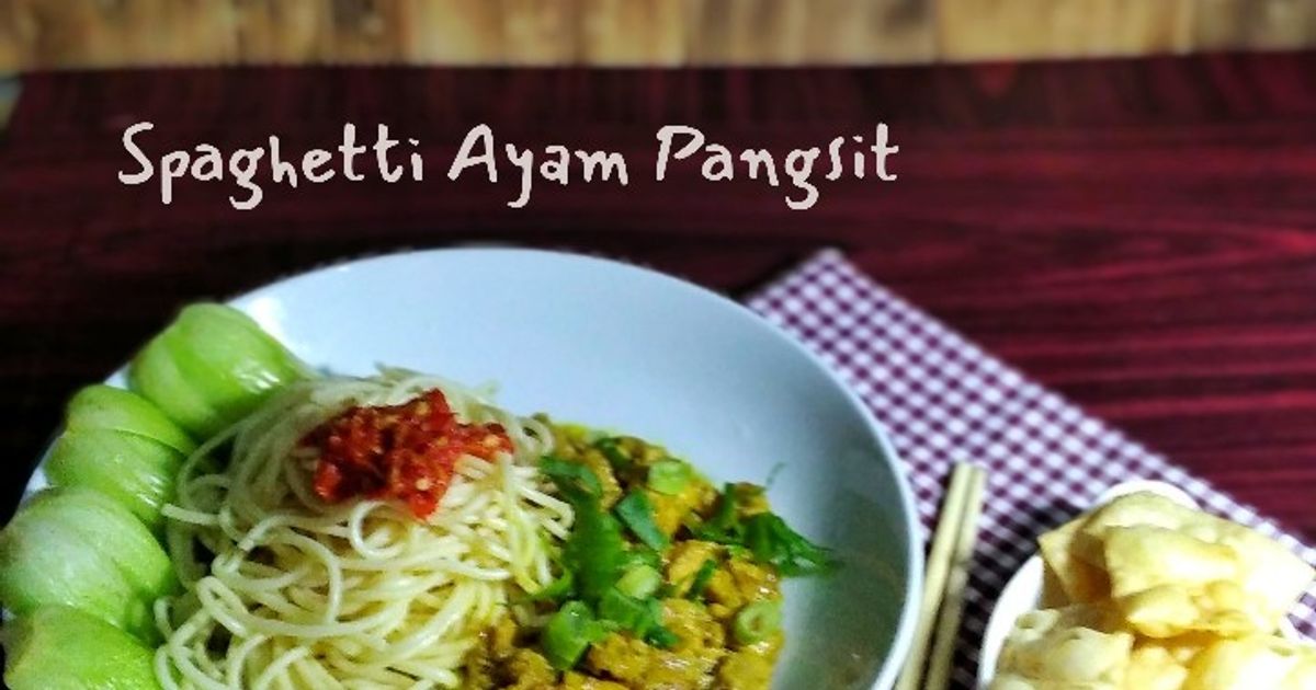 Resep *Spaghetti Ayam Pangsit* oleh ati dewanthi - Cookpad