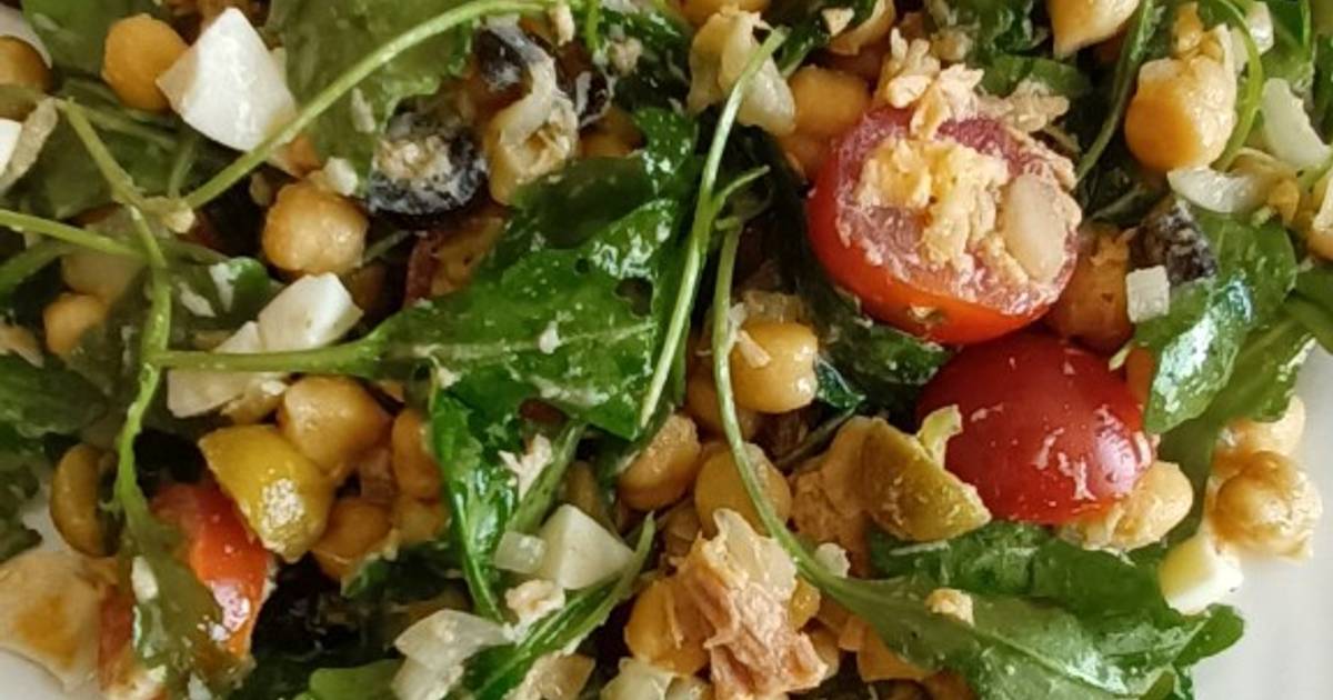 Ensalada de rúcula con garbanzos - 57 recetas caseras- Cookpad