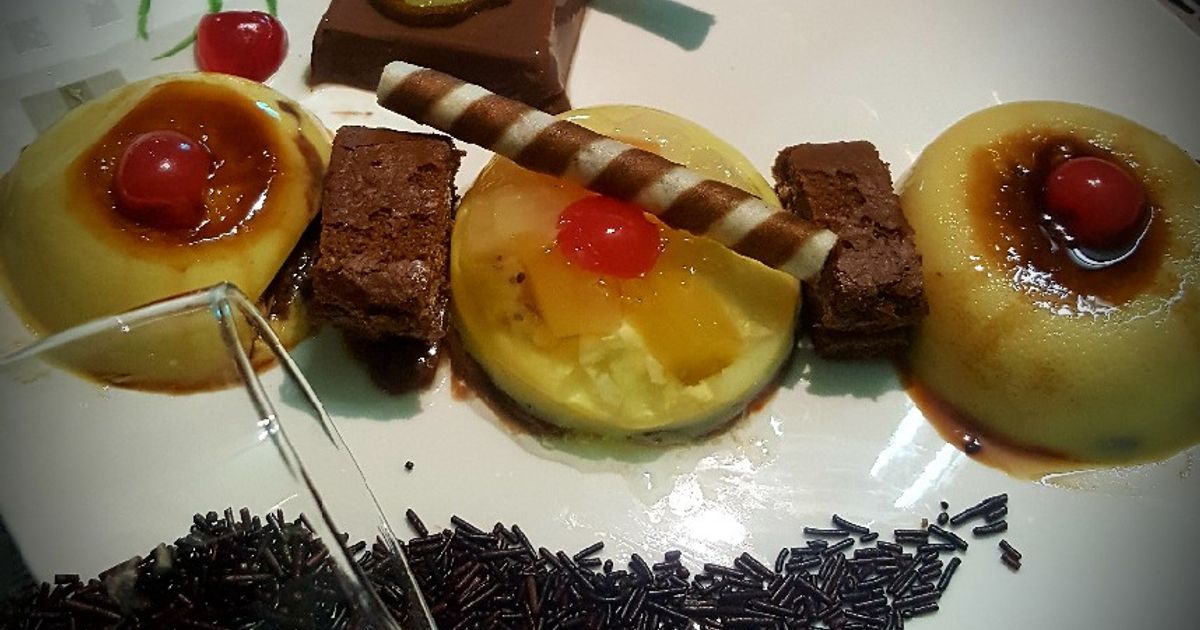Fruity Jello Dome Upside Down Egg Pudding & Chocolate Mousse Recipe By ...