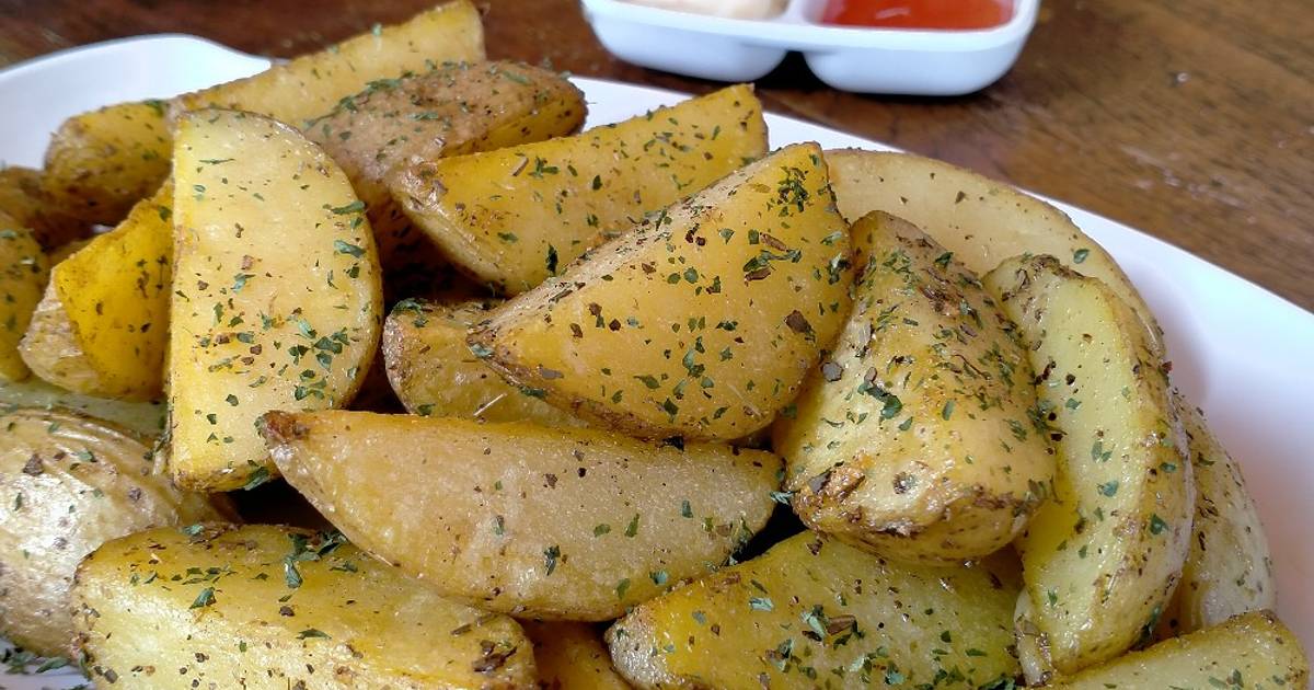 323 resep baked potatoes wedges kentang panggang simple enak dan ...