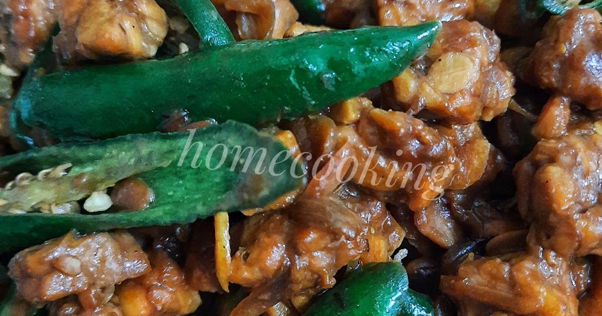 Resep tempe cabe ijo tauco rumahan enak dan mudah - Cookpad