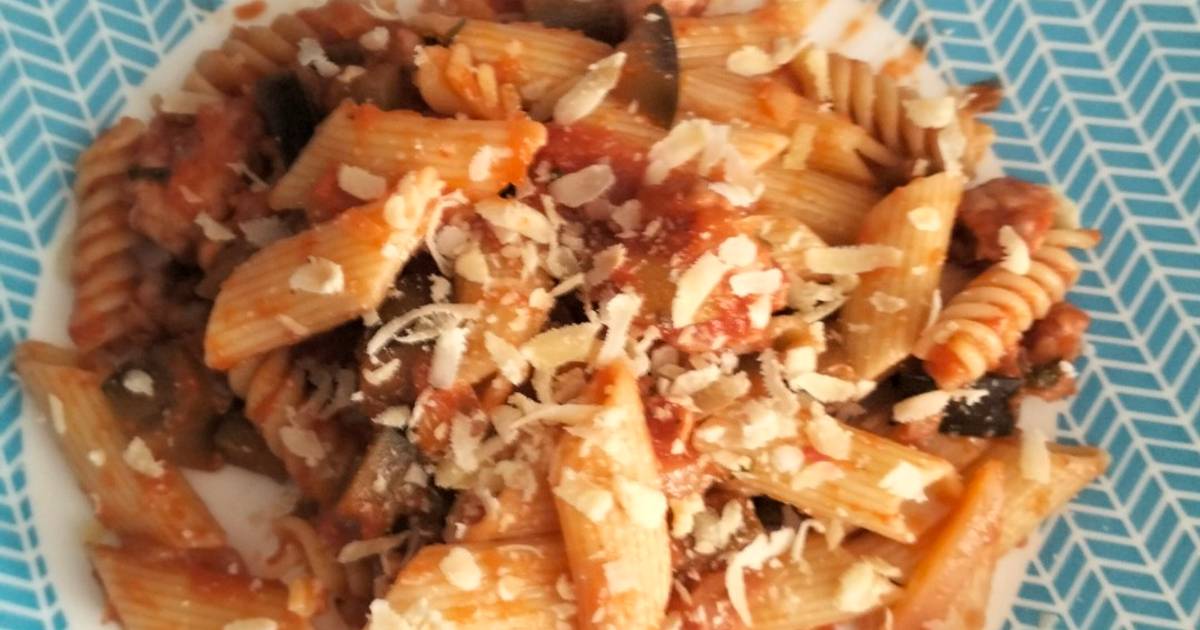 Macarron con tomate y salchicha - 124 recetas caseras- Cookpad