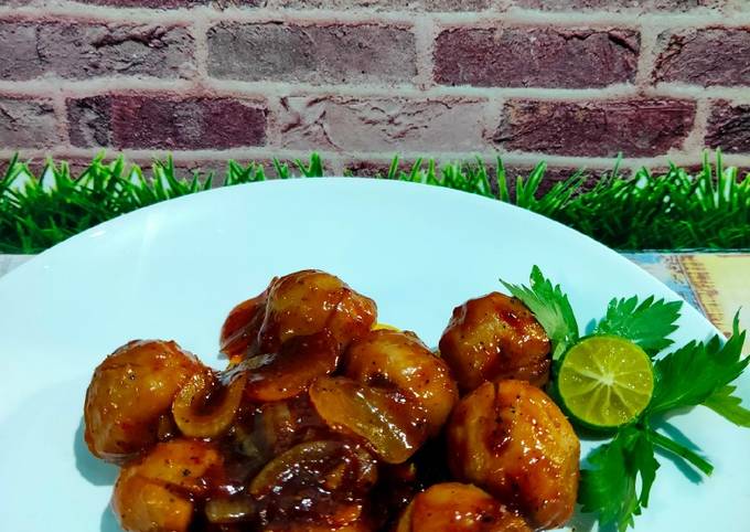 Resep Bakso Tumis Lada Hitam oleh wulanandri - Cookpad