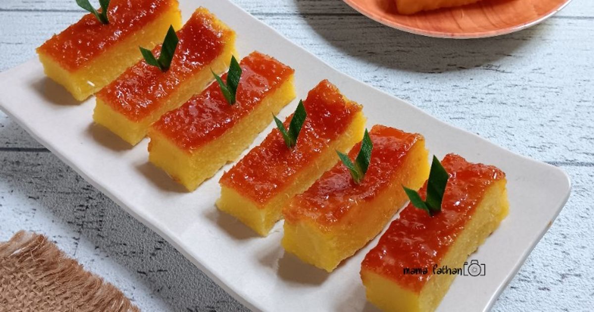 Resep Bingka Singkong Karamel Kukus oleh Mama fathan - Cookpad