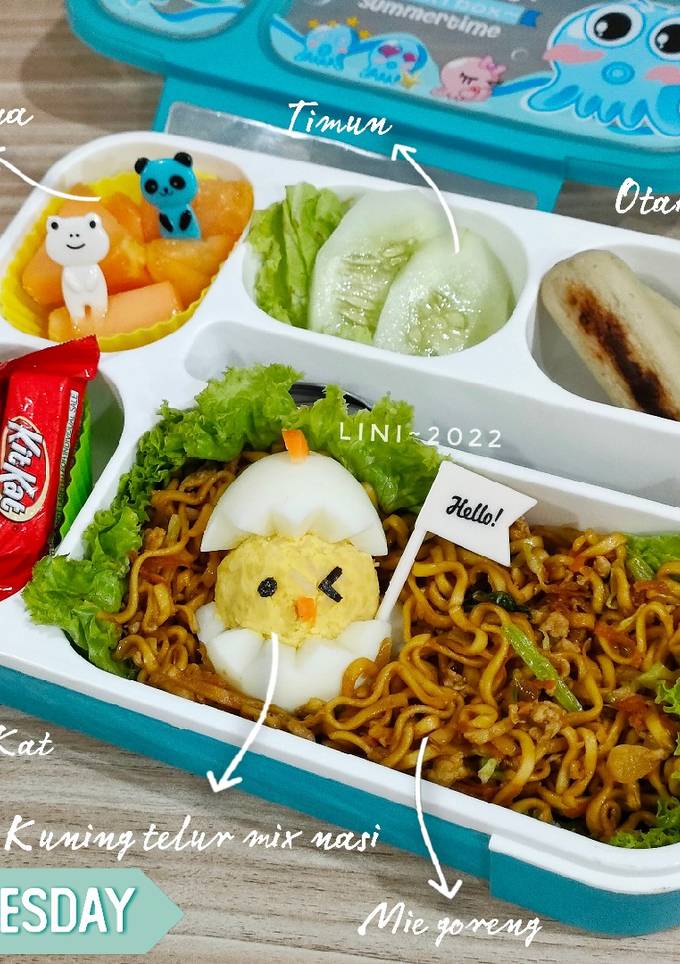 Resep Bento lunch box - ide bekal anak sekolah - bento karakter lucu oleh lini - Cookpad