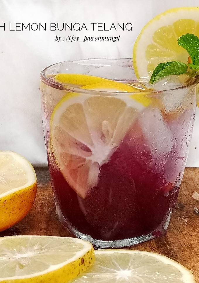 Resep Es Teh Lemon Bunga Telang oleh Fey_Pawonmungil - Cookpad