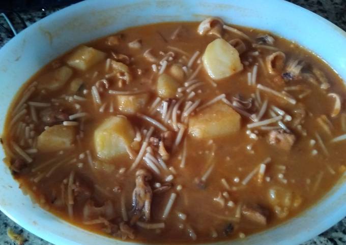 Fideos con marisco Receta de Vanesa- Cookpad