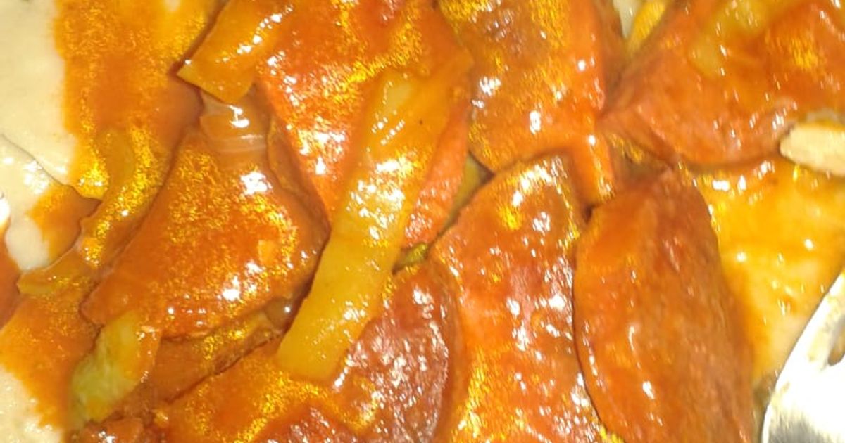 Domplin Con Salami Guisado Al Estilo Dominicano Receta de Nikaury - Cookpad