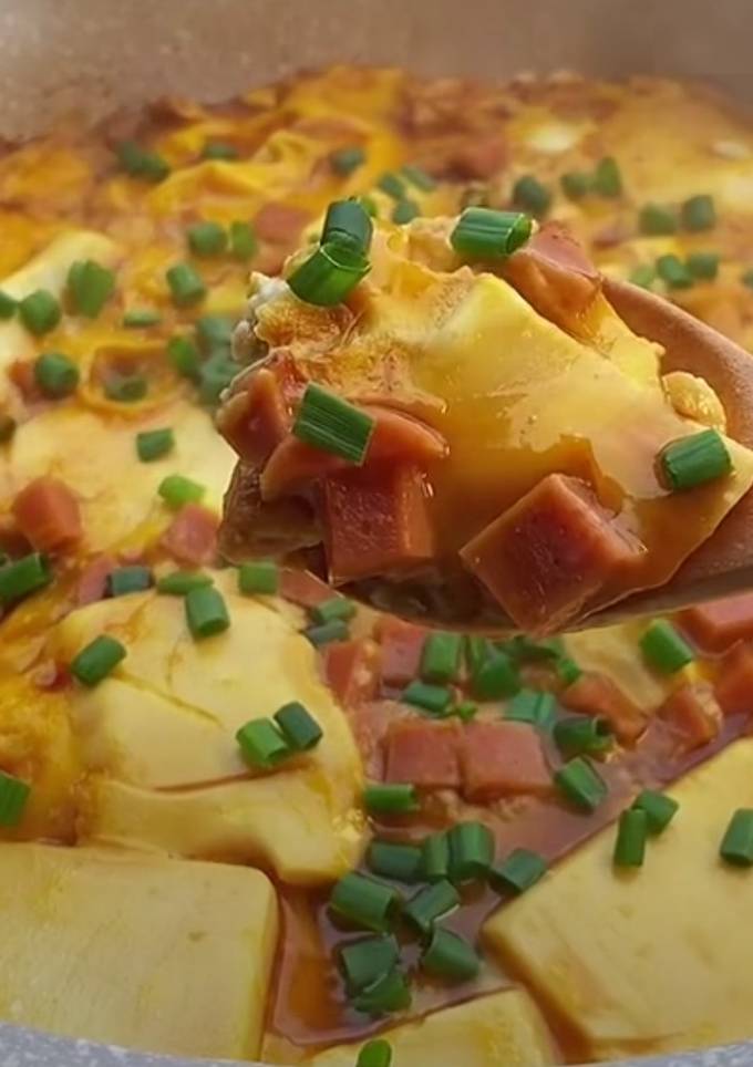 Resep Steam tahu kotak, telur, ham oleh Donita - Cookpad
