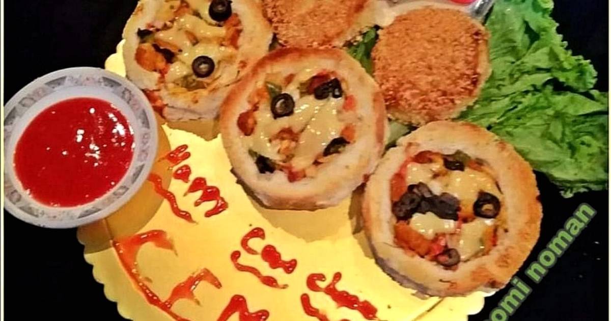 Bread disk pizza Recipe by Shomi Noman - Cookpad