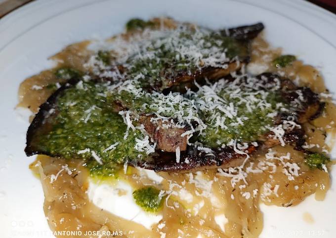 Hígado de cordero en salsa pesto Receta de Antonio-José- Cookpad