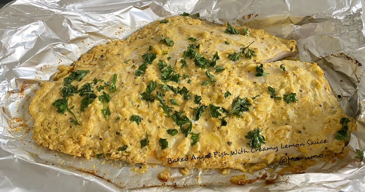 Baked Angel Fish With Creamy Lemon Sauce Recipe by Pakprawee - Cookpad