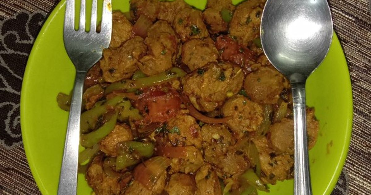 Bellpepper Chilli Soya Chunks Recipe By Chandni Khanna
