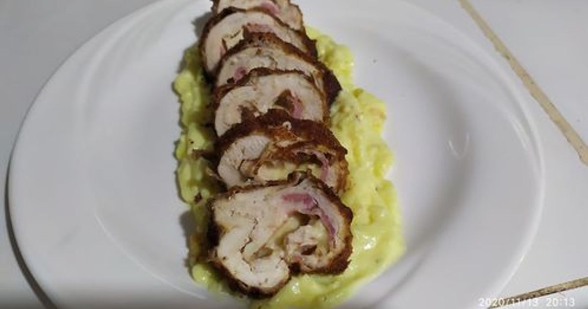 Pollo A La Gordon Blue Con Crema De Pollo Estilo Bechamel Receta de ...