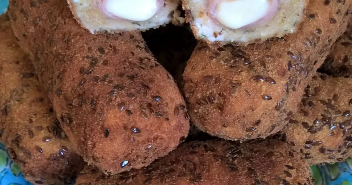 Bastones De Pollo Rellenos Con Jamón Y Queso Con Semillas De Lino ...