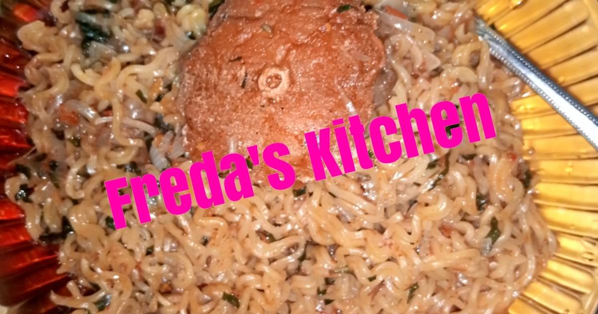 Indomie with fish and scent leaf Recipe by Freda's Kitchen - Cookpad