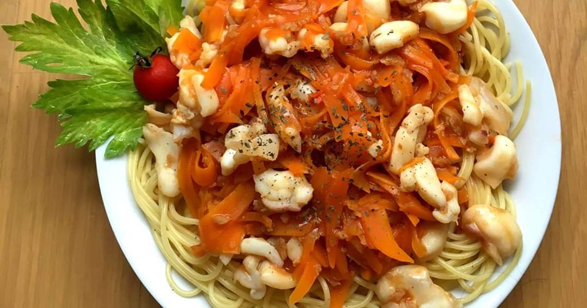 Resep Spaghetti Wortel Gurita Saos Tomat Simple oleh Bunda Qoni Azzam ...