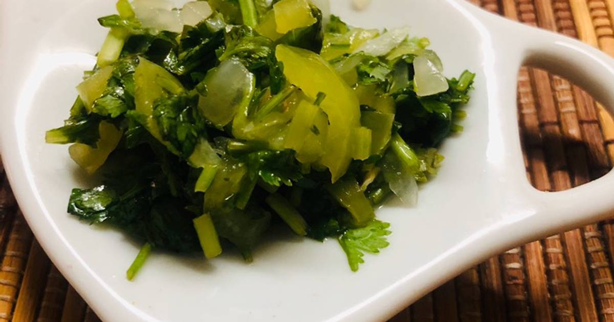 Pebre de ají verde sin Picante Receta de J Contreras Jorquera- Cookpad