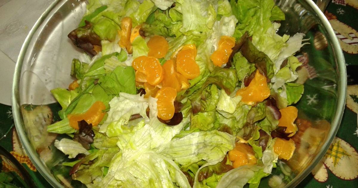Ensalada de lechuga con rúcula a la mandarina agridulce Receta de Elisa ...