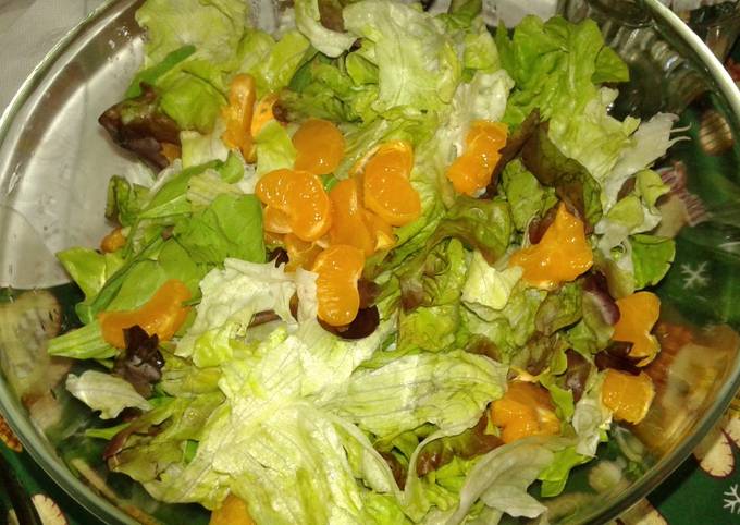 Ensalada de lechuga con rúcula a la mandarina agridulce Receta de Elisa ...