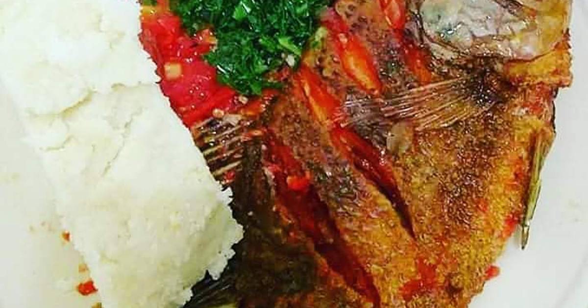 Fried Fish, Kales with Ugali Recipe by Morine Achieng - Cookpad