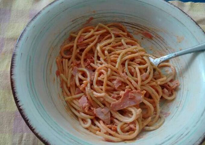 Spaghetti con jamón. ॐ Receta de María Carmen - Cookpad